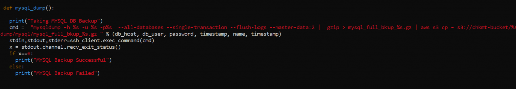 Python Script to Automate Database Backup