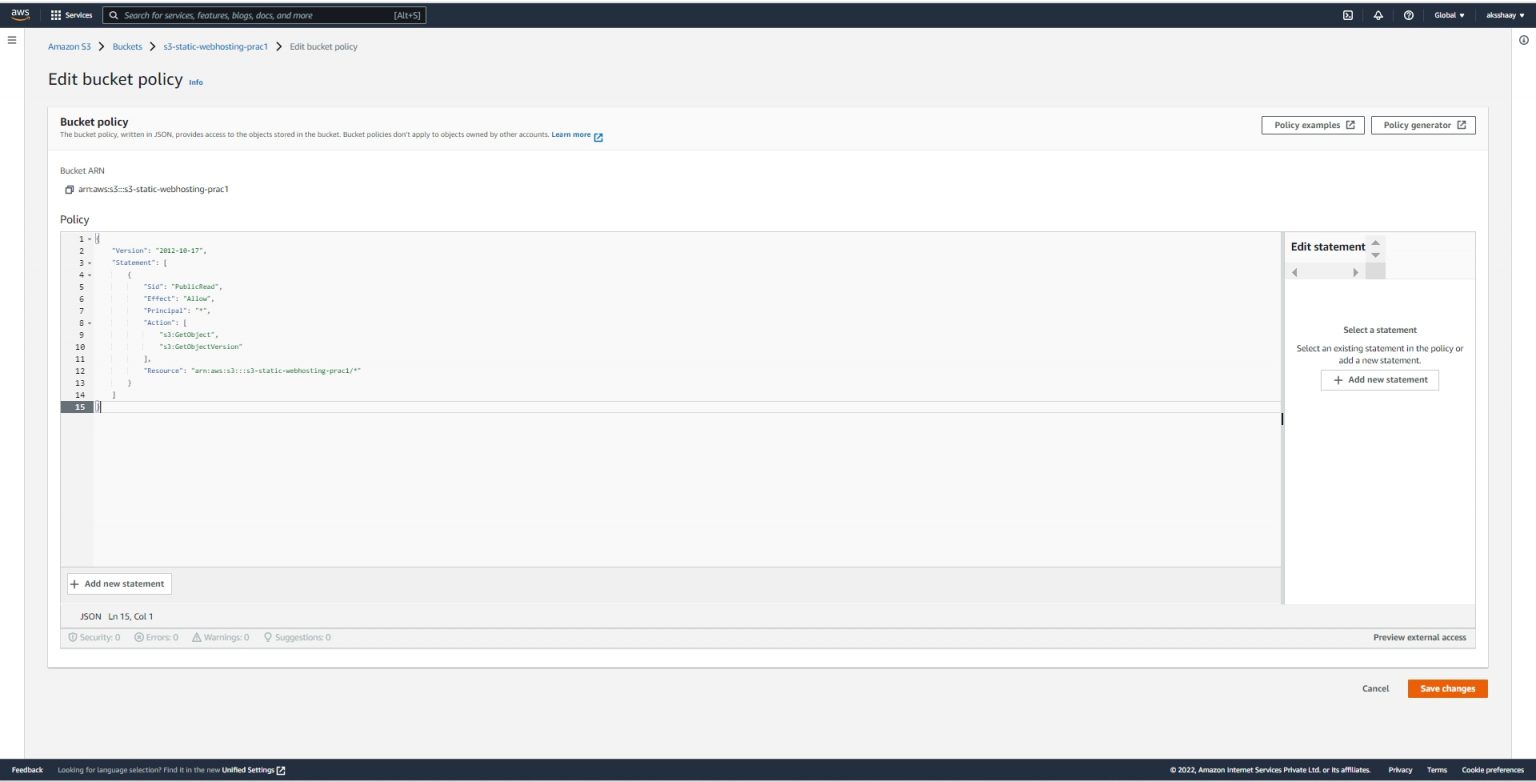 Hosting static website using S3 bucket and Route53