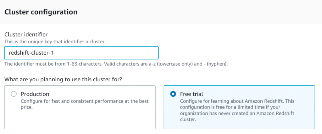 How to set up a redshift cluster