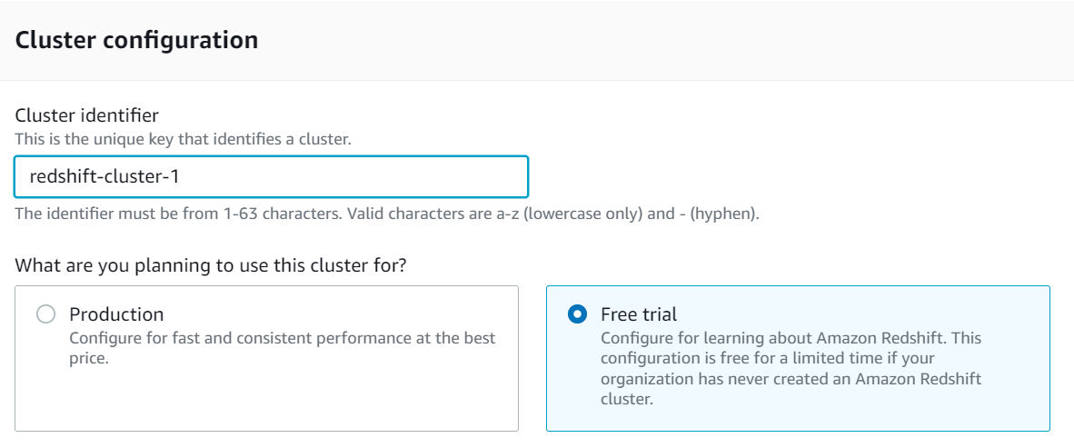 How to set up a redshift cluster