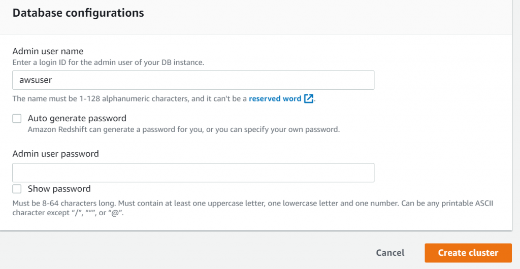 How to set up a redshift cluster