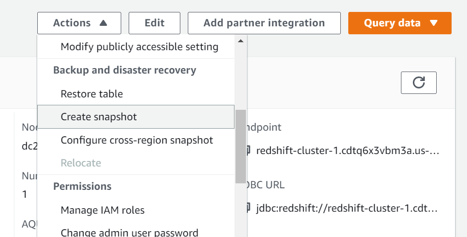 How to set up a redshift cluster