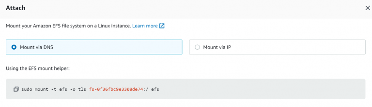 How to create and mount EFS file system
