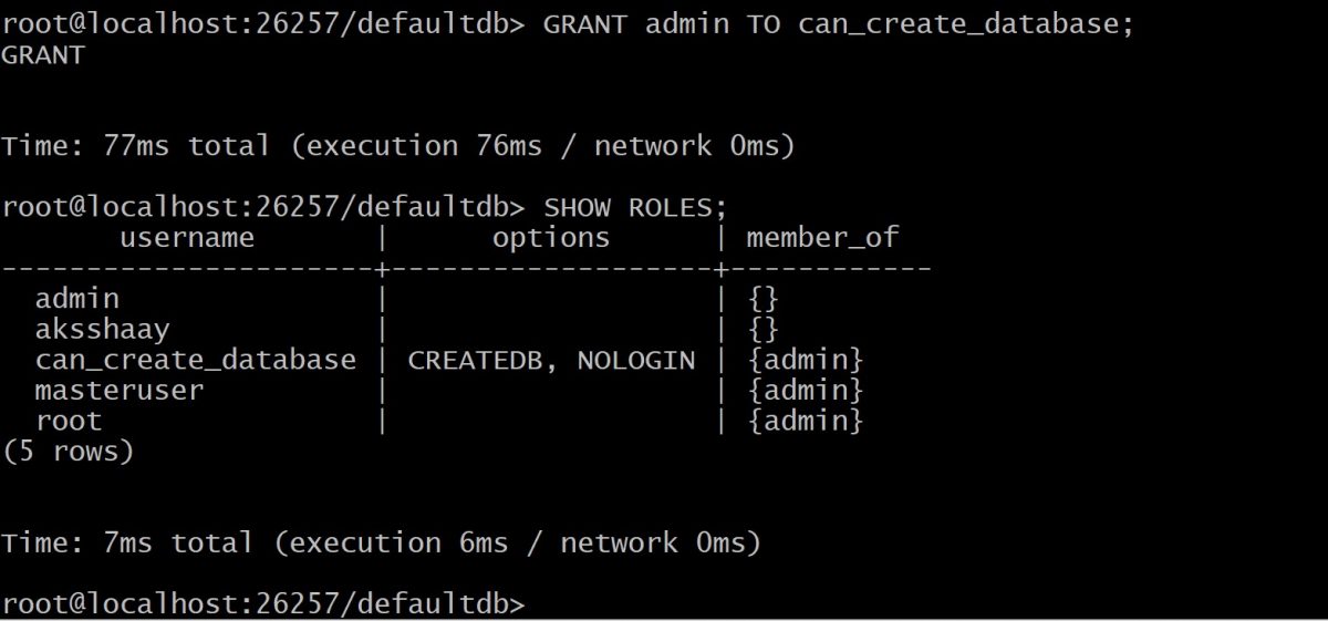 Cockroach DB Working and Authorization