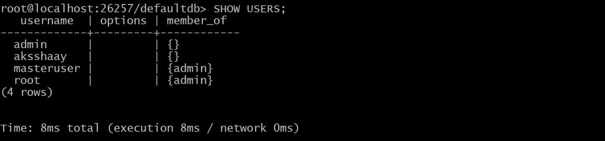 Cockroach DB Working and Authorization