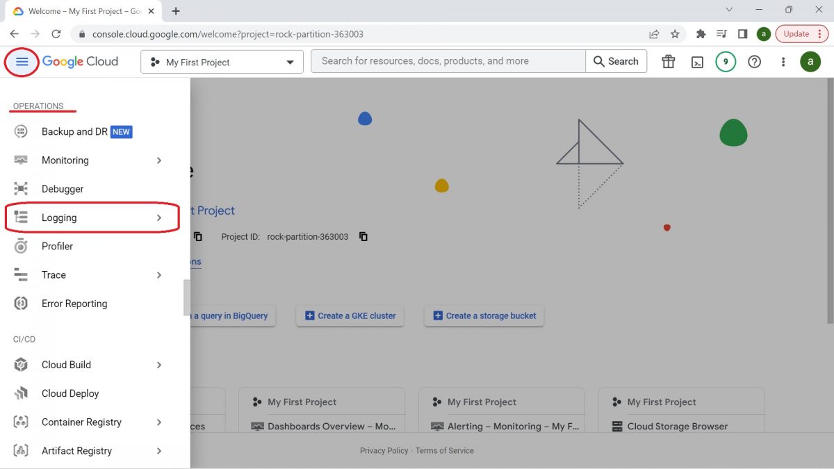How to Setup Logging in Google Cloud Platform?