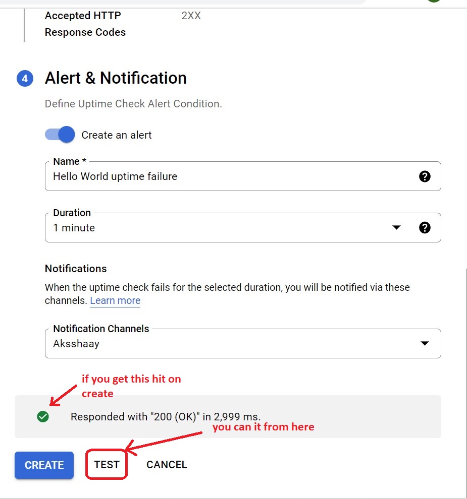 Configure Uptime Checks in Google Cloud Monitoring